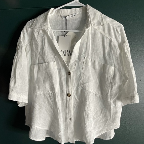 Tops | Zara Linen Top | Poshmark